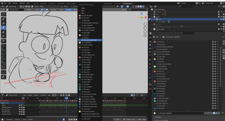 Grease Pencil Color Picker - a Blender addon - La Cuisine